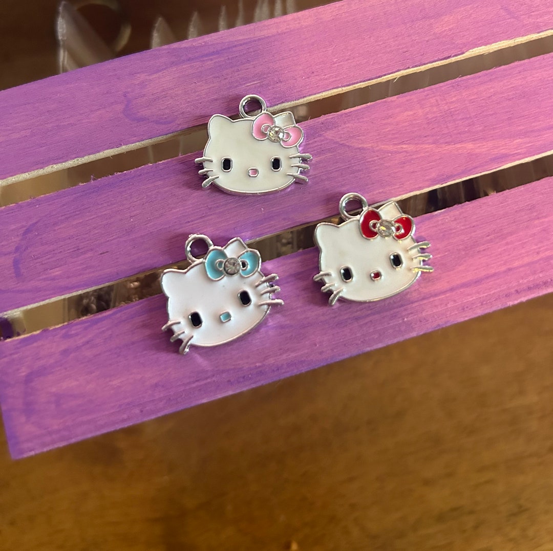 Hello Kitty Charms With Bows - Etsy