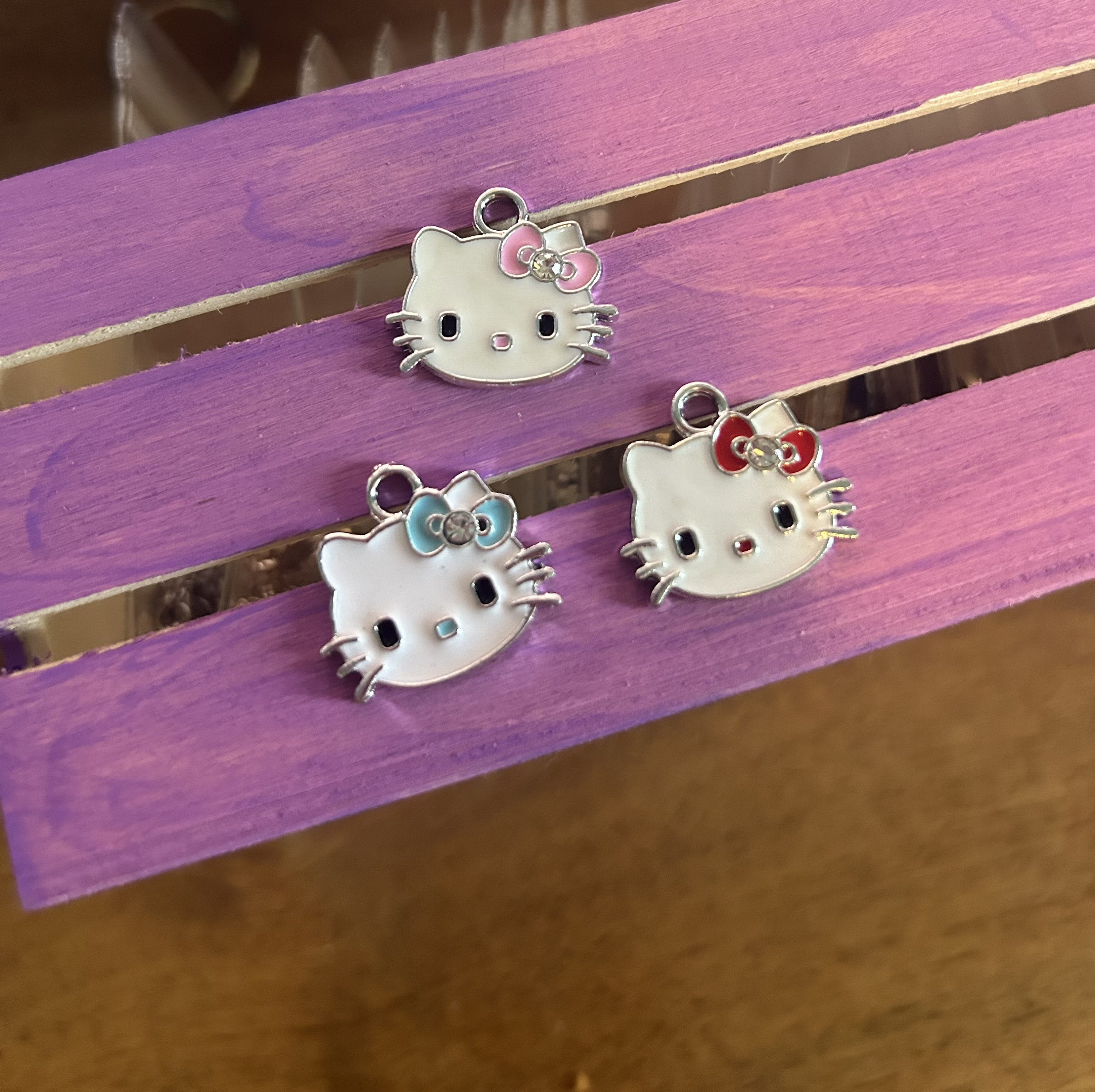 Hello Kitty Charms With Bows - Etsy