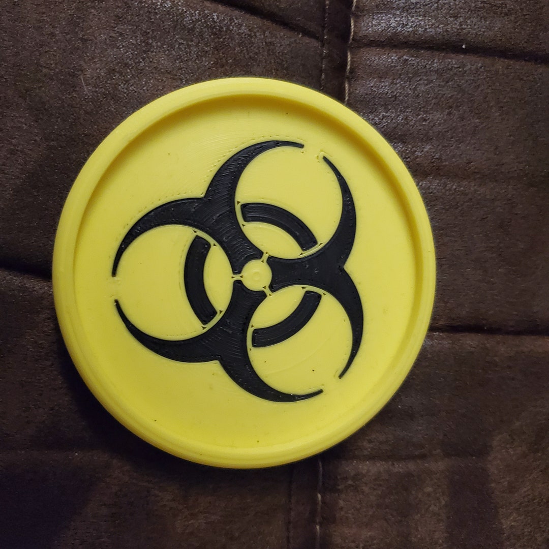 3D Printed Biohazard Symbol Coasters With Stand - Etsy
