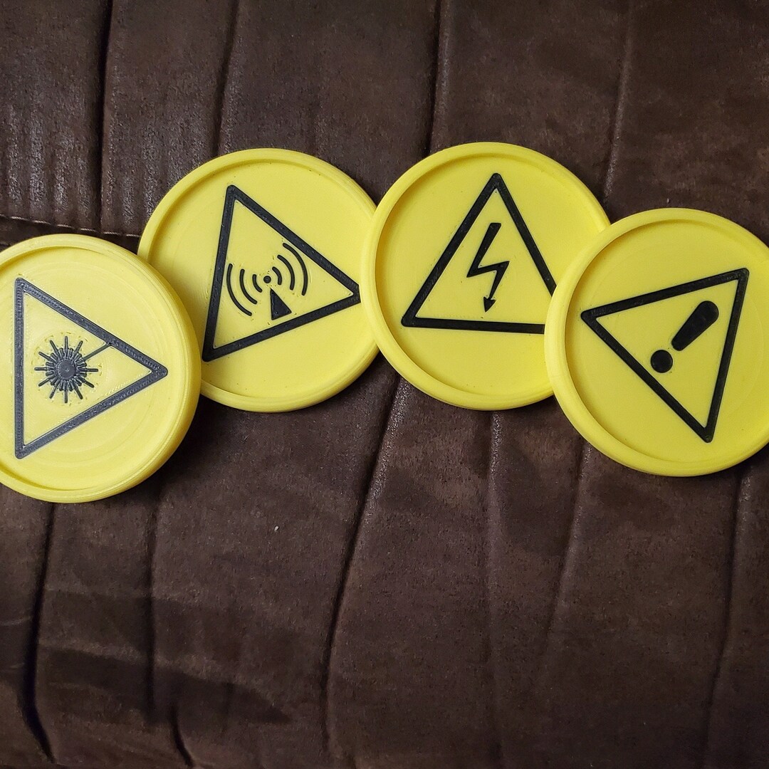 3D Printed Hazard Symbol Coasters With Stand - Etsy