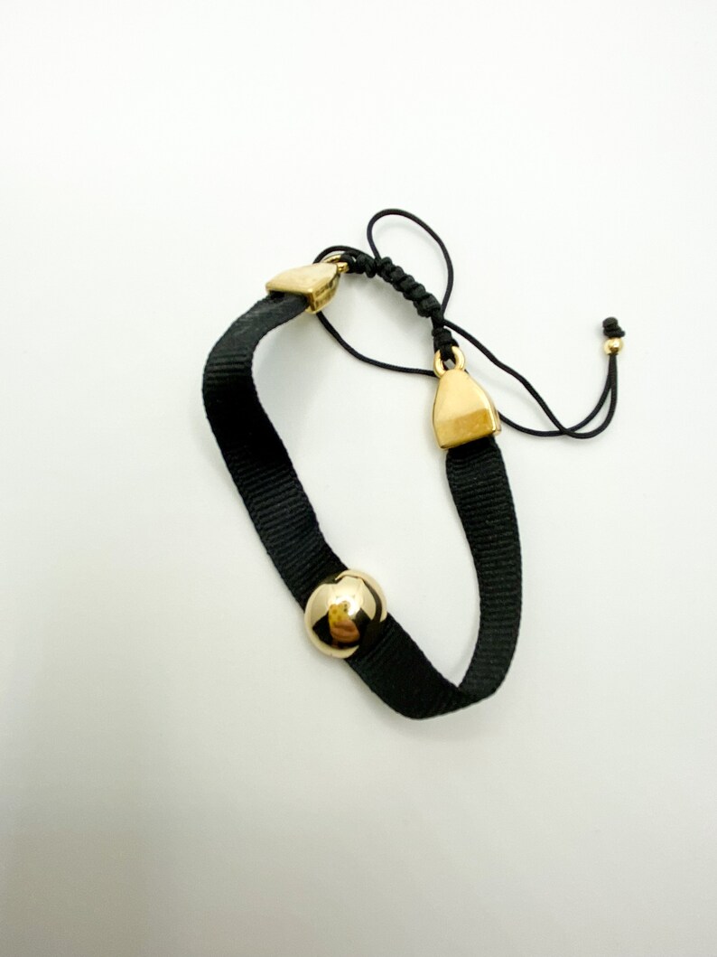 Black and Gold String Bracelet - Etsy