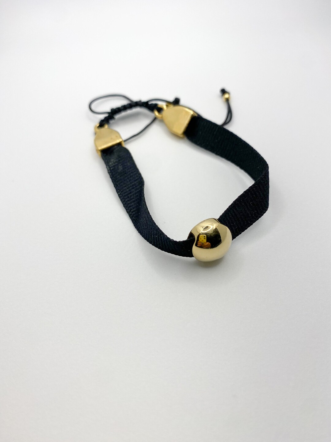 Black and Gold String Bracelet - Etsy