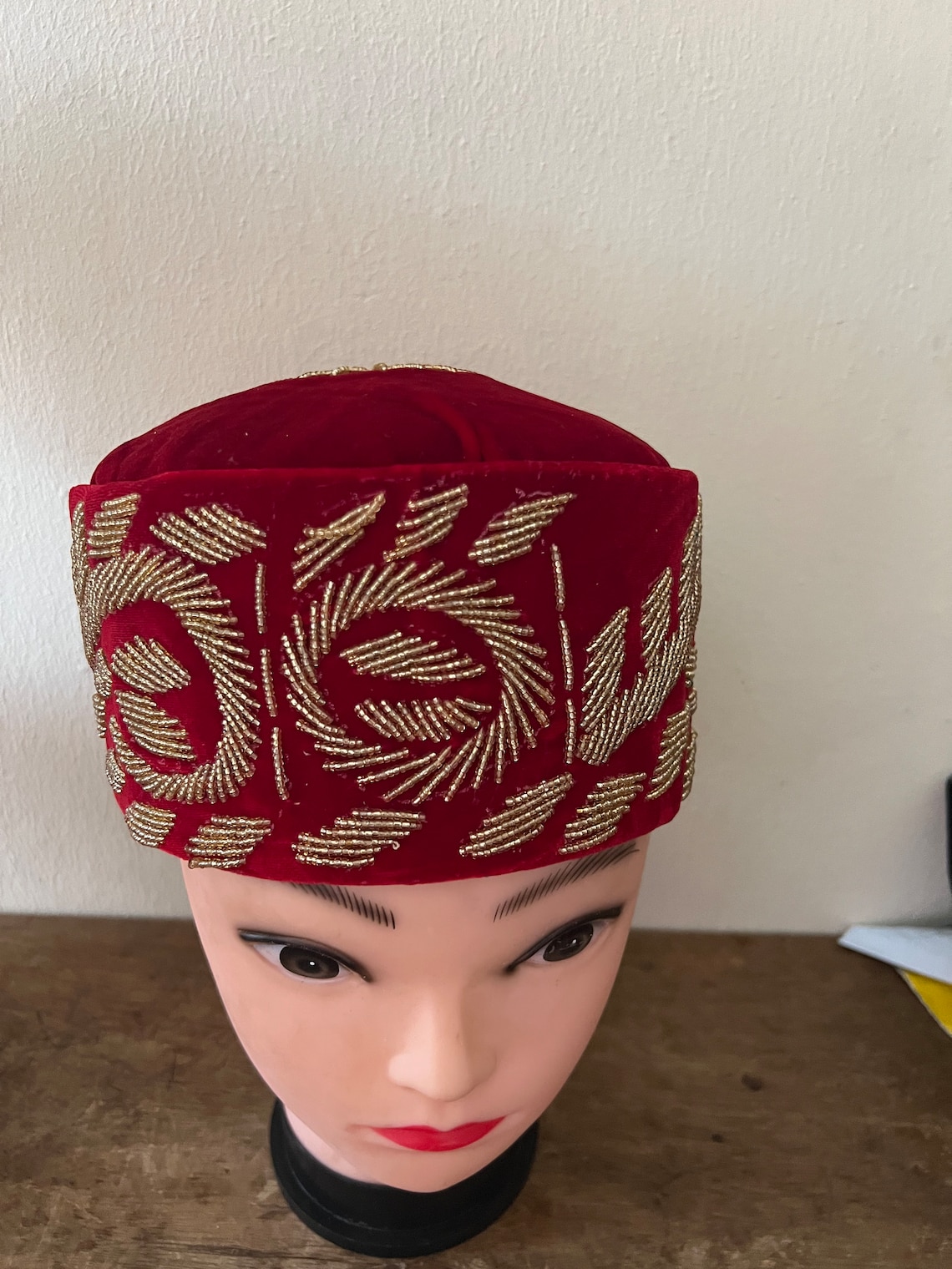 Red African Chieftaincy Wedding Hat. Igbo Ozo Cap, African Men's ...