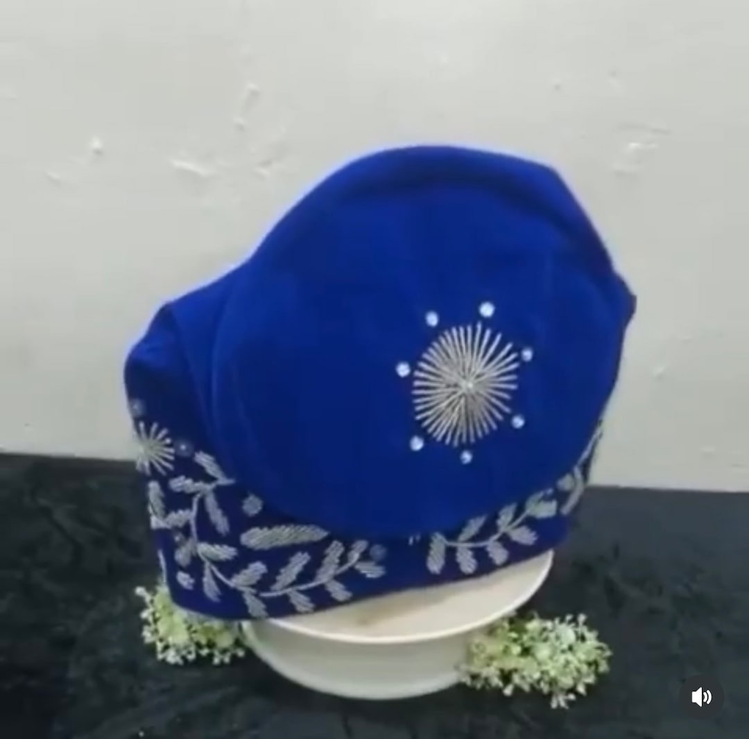 Royal Blue African Men Luxury Velvet Cap/ Wedding Cap - Etsy