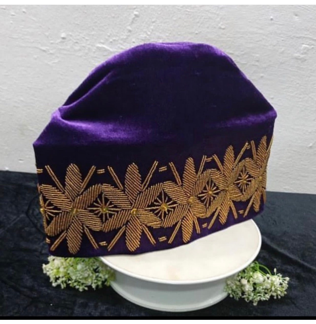 Purple African Men Luxury Velvet Hat// Wedding Hat - Etsy