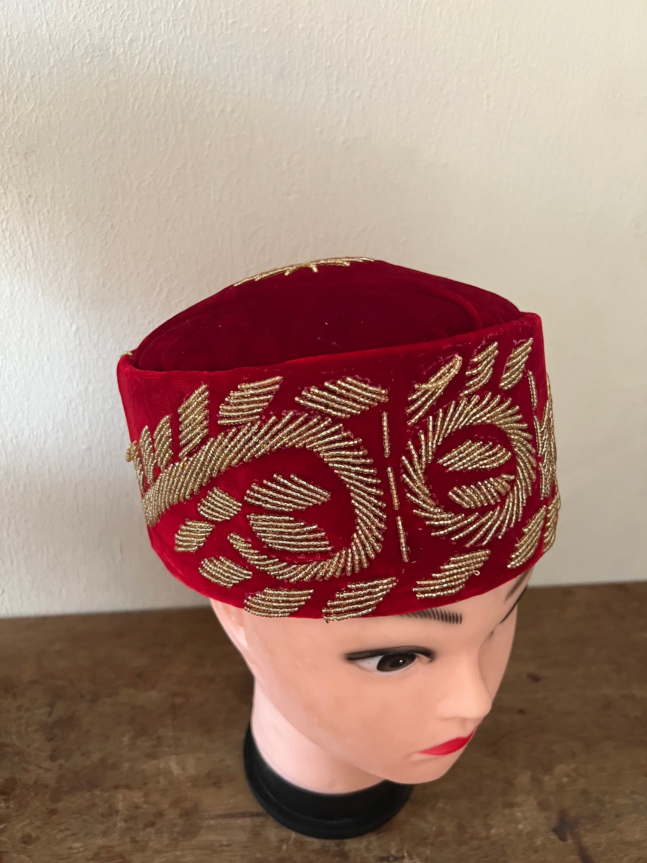 Red African Chieftaincy Wedding Hat. Igbo Ozo Cap, African Men's ...