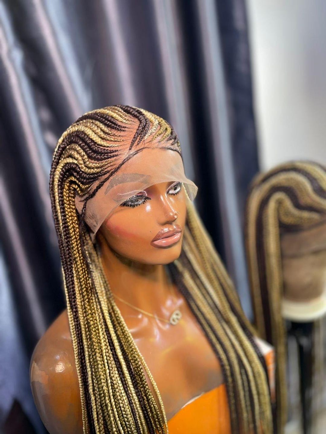 Braided Wig,braids Wig on Esty, Full Lace Knotless Braided Wigs ...