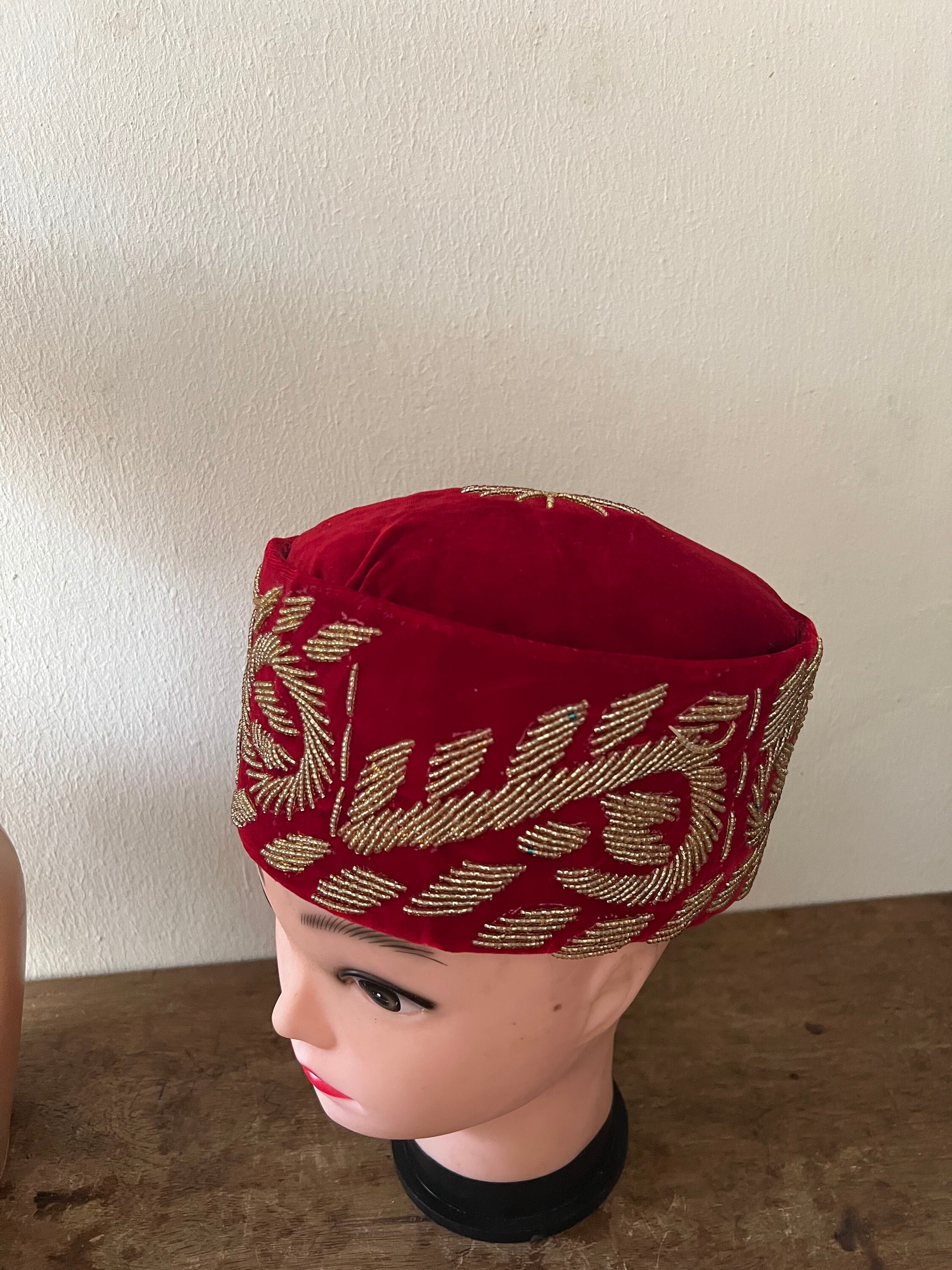 Red African Chieftaincy Wedding Hat. Igbo Ozo Cap, African Men's ...