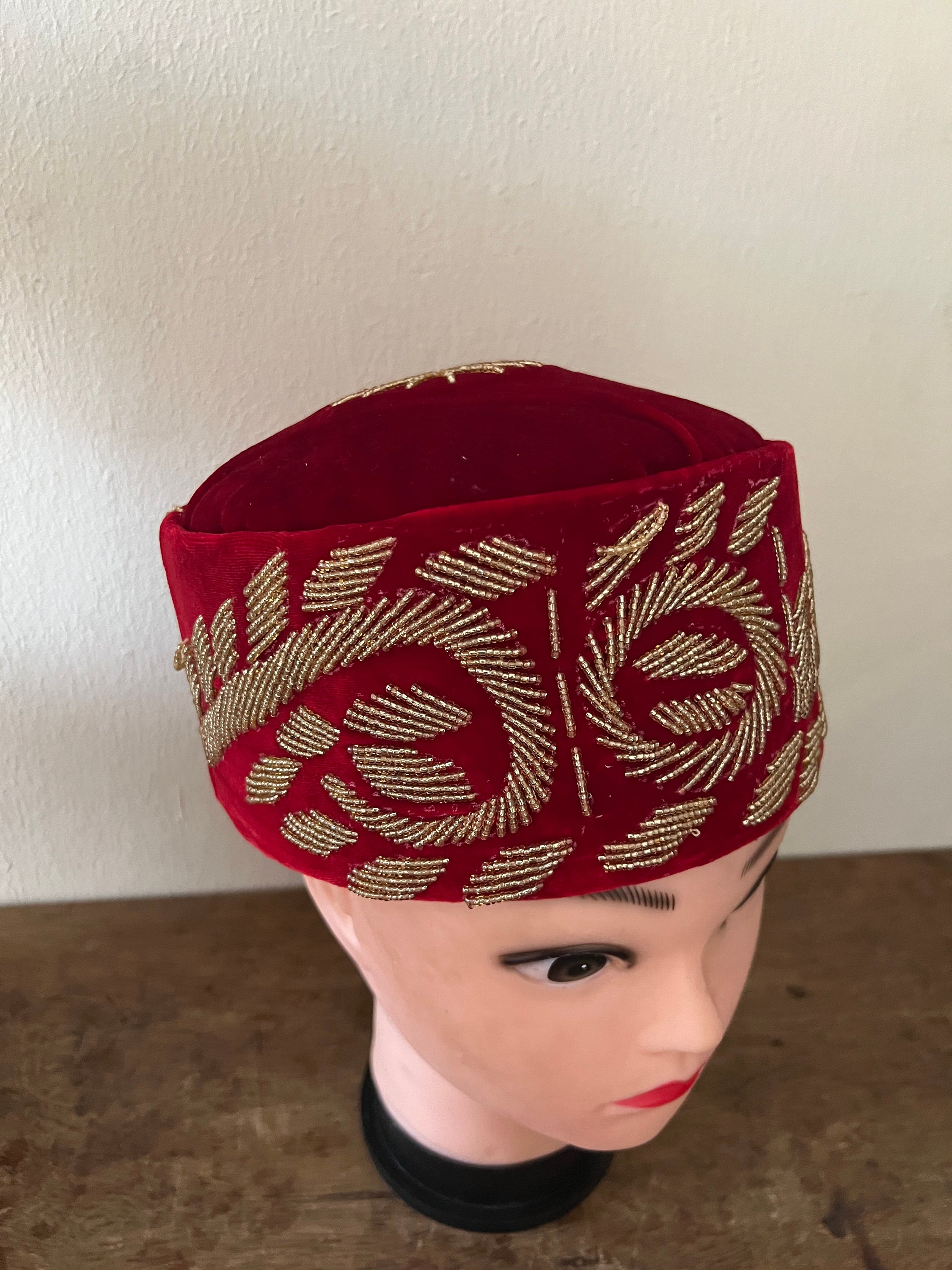 Red African Chieftaincy Wedding Hat. Igbo Ozo Cap, African Men's ...