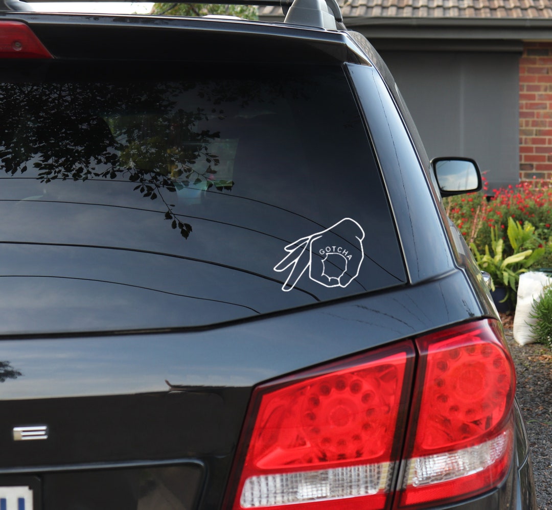 Gotcha Hand Outline Vinyl Decal - Etsy