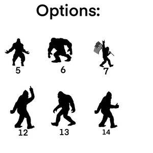 Bigfoot Vinyl Decals - 14 Options - Etsy