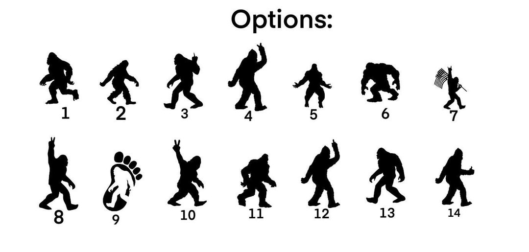 Bigfoot Vinyl Decals - 14 Options - Etsy