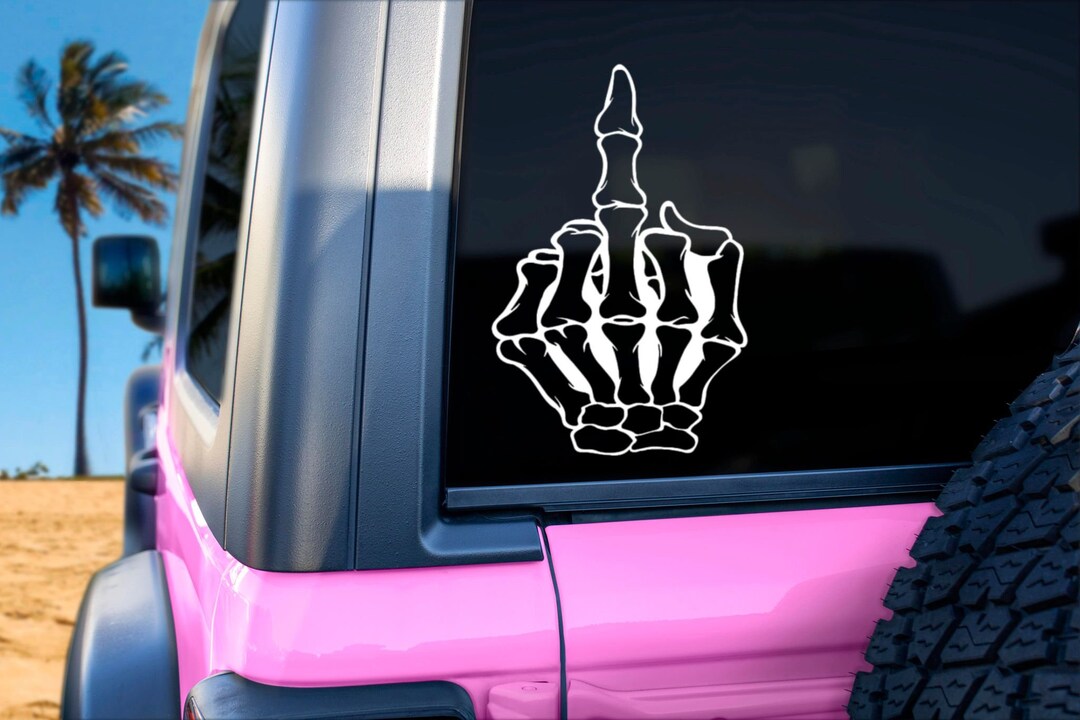 Skeleton Middle Finger Vinyl Decal - Etsy