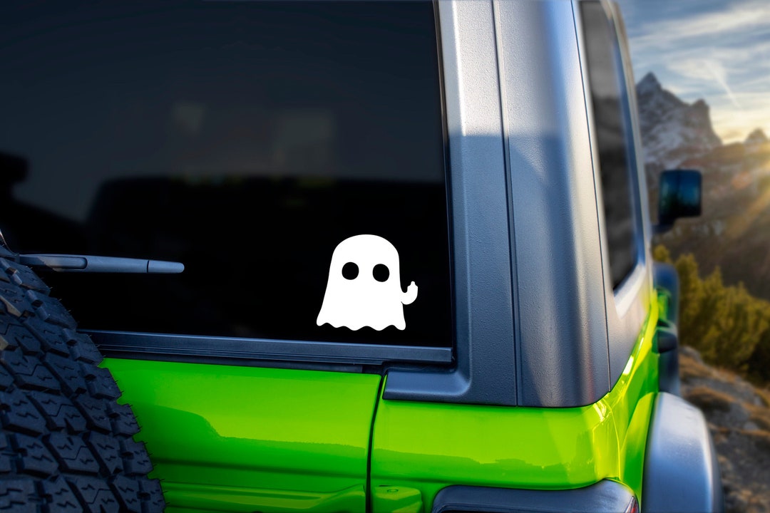 Ghost Flipping Middle Finger Vinyl Decal - Etsy