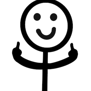 Stick Figure Flipping off Vinyl Decal - Etsy