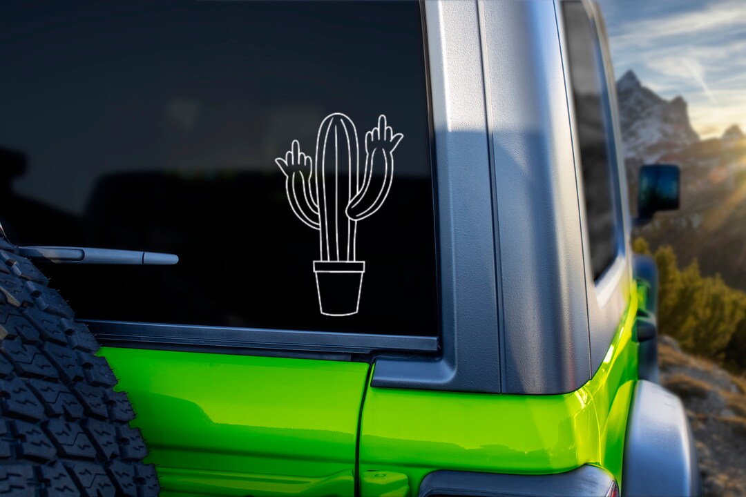 Double Middle Finger Cactus Vinyl Decal - Etsy