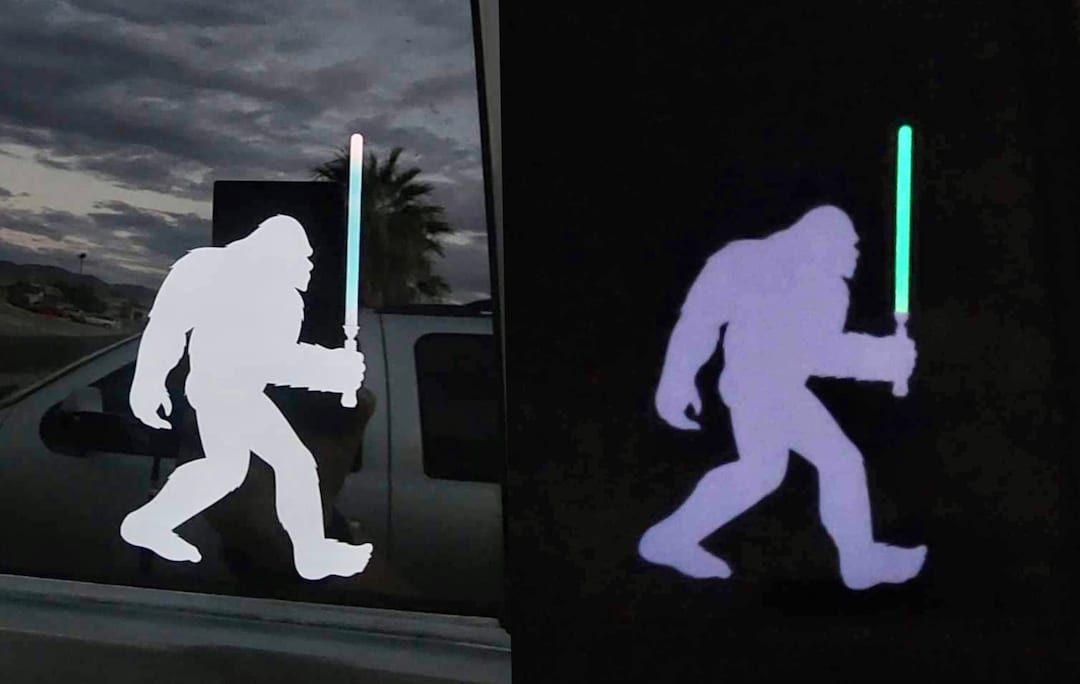 Jedi Bigfoot Glow in the Dark Vinyl Decal - Etsy