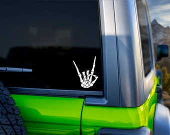 Rock on Skeleton Hands Vinyl Decal - Etsy