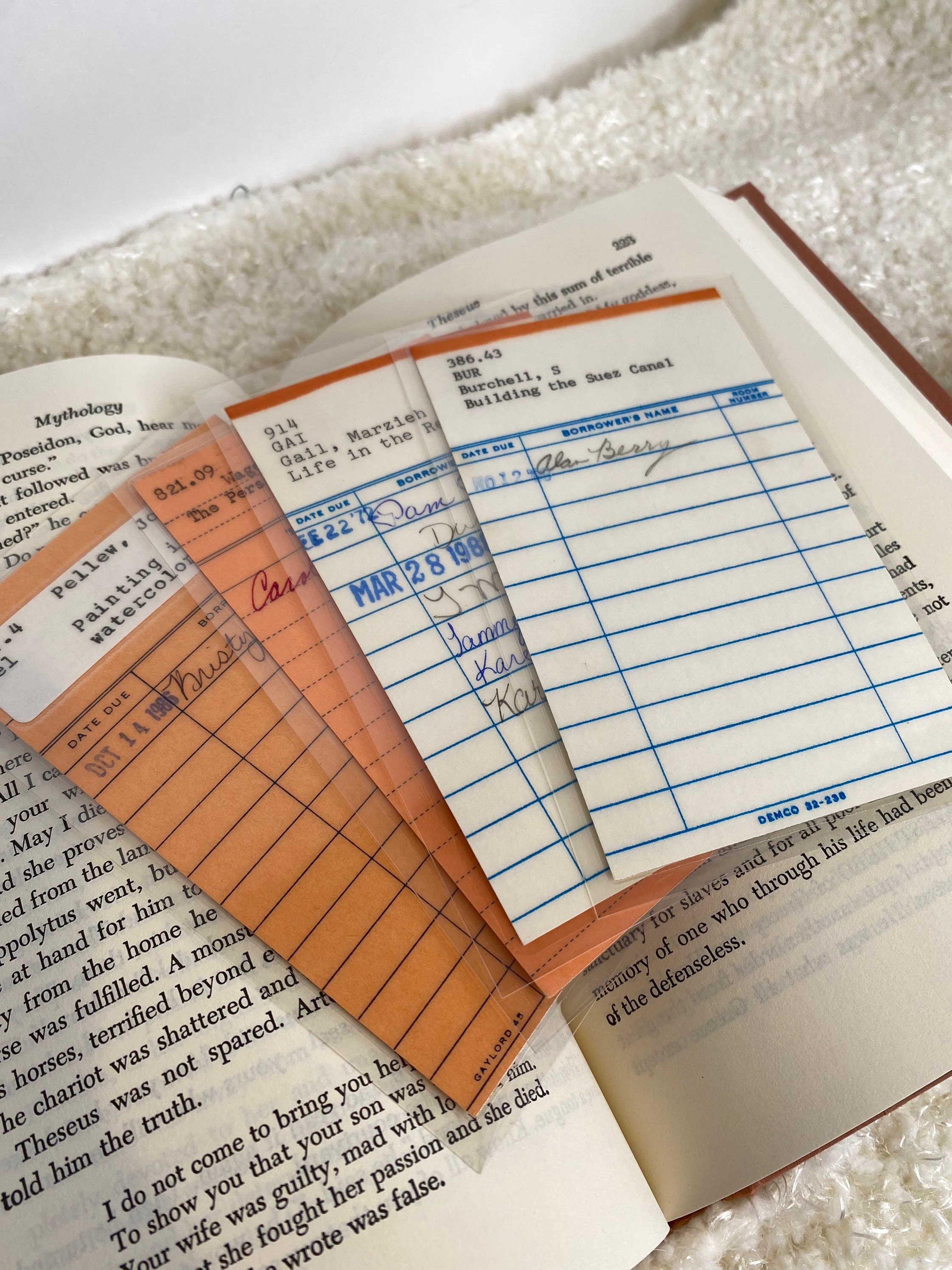 Library Check Out Card Bookmark Vintage-one RANDOM - Etsy