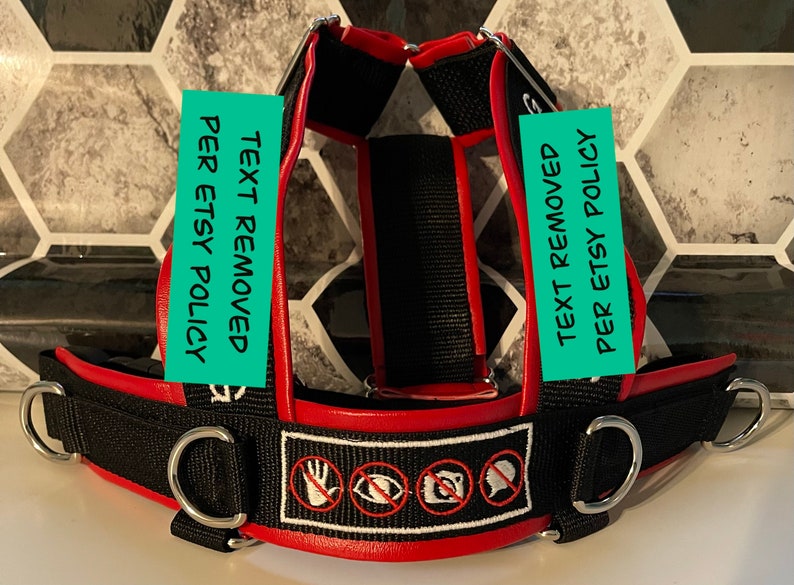 Y Front Dog Harness Custom Made With Vinyl and Webbing - Etsy