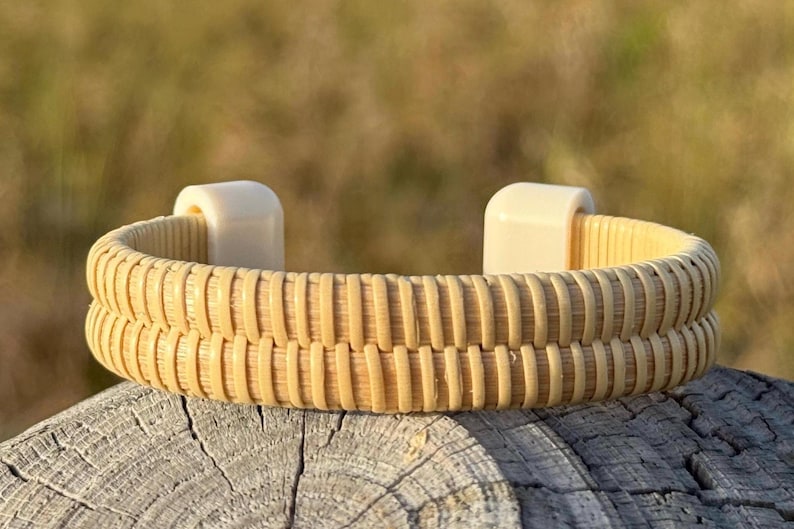 1/2” Nantucket Basket Bracelet With Acrylic End Caps - Etsy