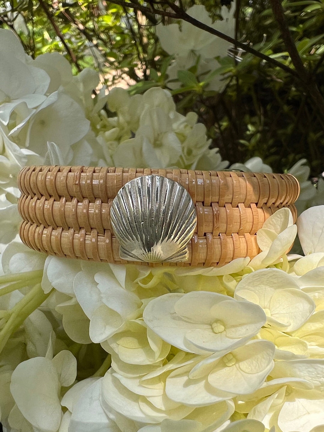 The Francis Cuff. 3/4” Nantucket Basket Bracelet. Sterling Scallop ...