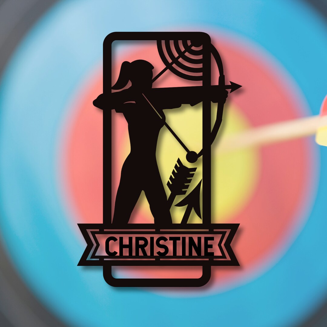 Archery Female Metal Wall Art Signs, Custom Archery Wall Decor ...