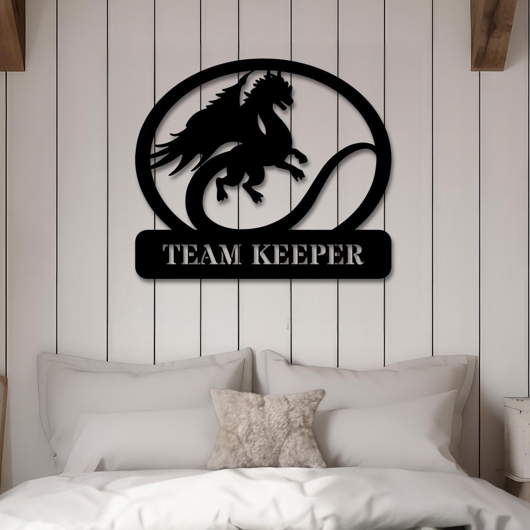Dragon Monogram Sign,custom Dragon Metal Art,dragon Name Gamer Sign ...