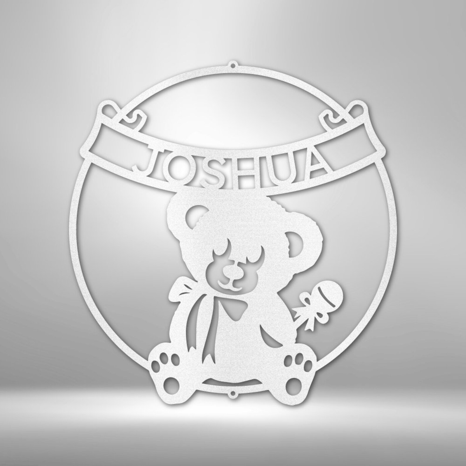 Custom Teddy Banner Monogram Steel Sign - Etsy