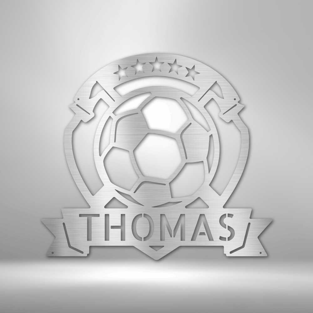 Personalized Soccer Ball Metal Sign, Sport Wall Art With Custom Name ...