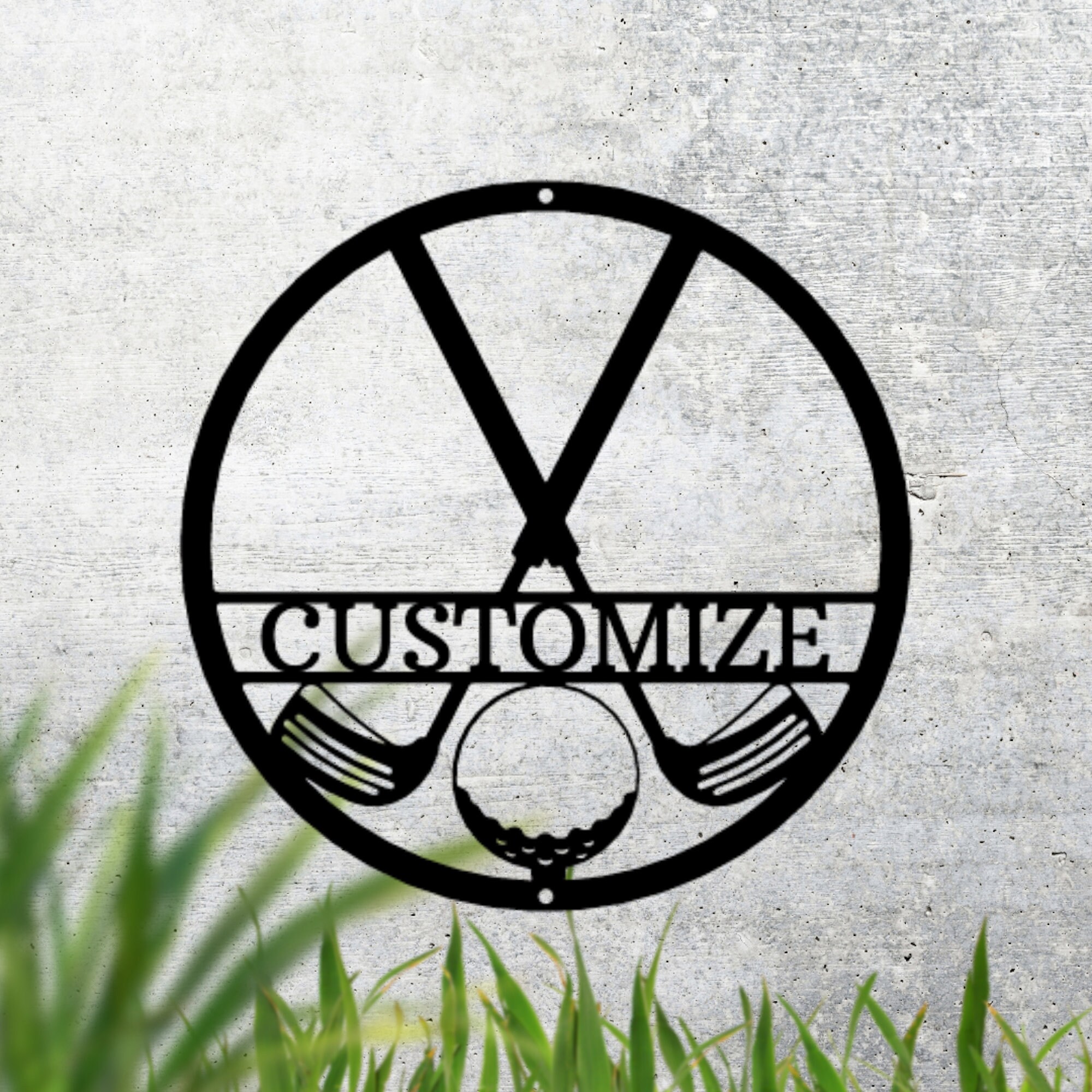 Golf Club Monogram - Steel Sign. Golf Gift for Men, Personalized Golf ...