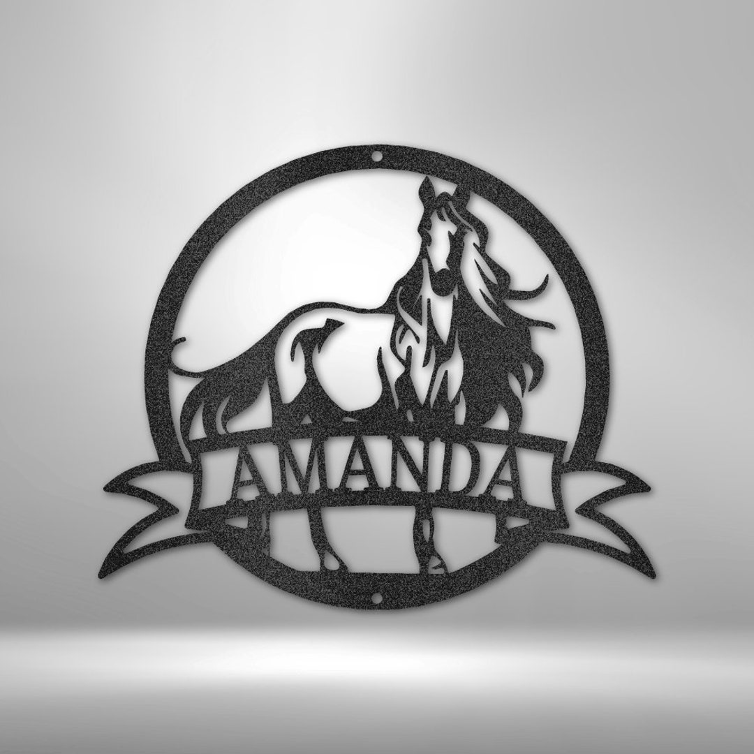 Majestic Horse Monogram for Horse Lovers- Steel Sign - Etsy