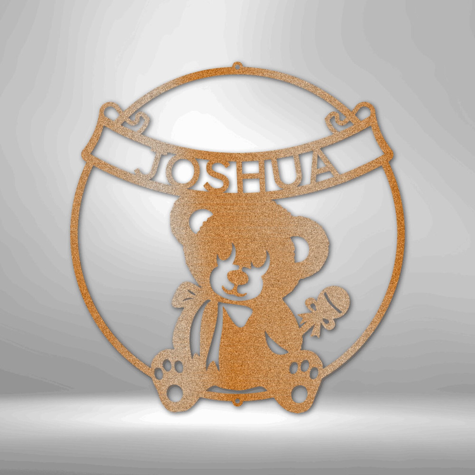 Custom Teddy Banner Monogram Steel Sign - Etsy