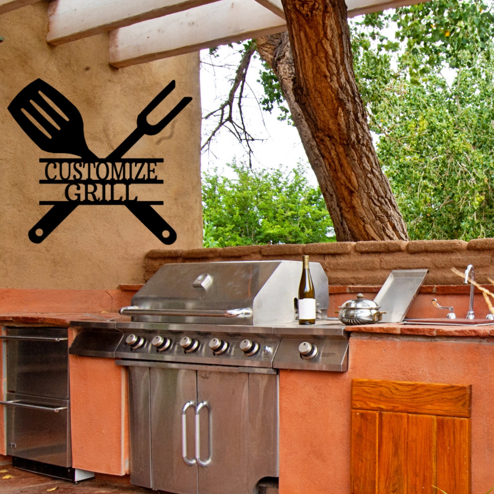 Grilling Utensils - Steel Sign, Customization Bbq Outdoor Sign, I Do ...