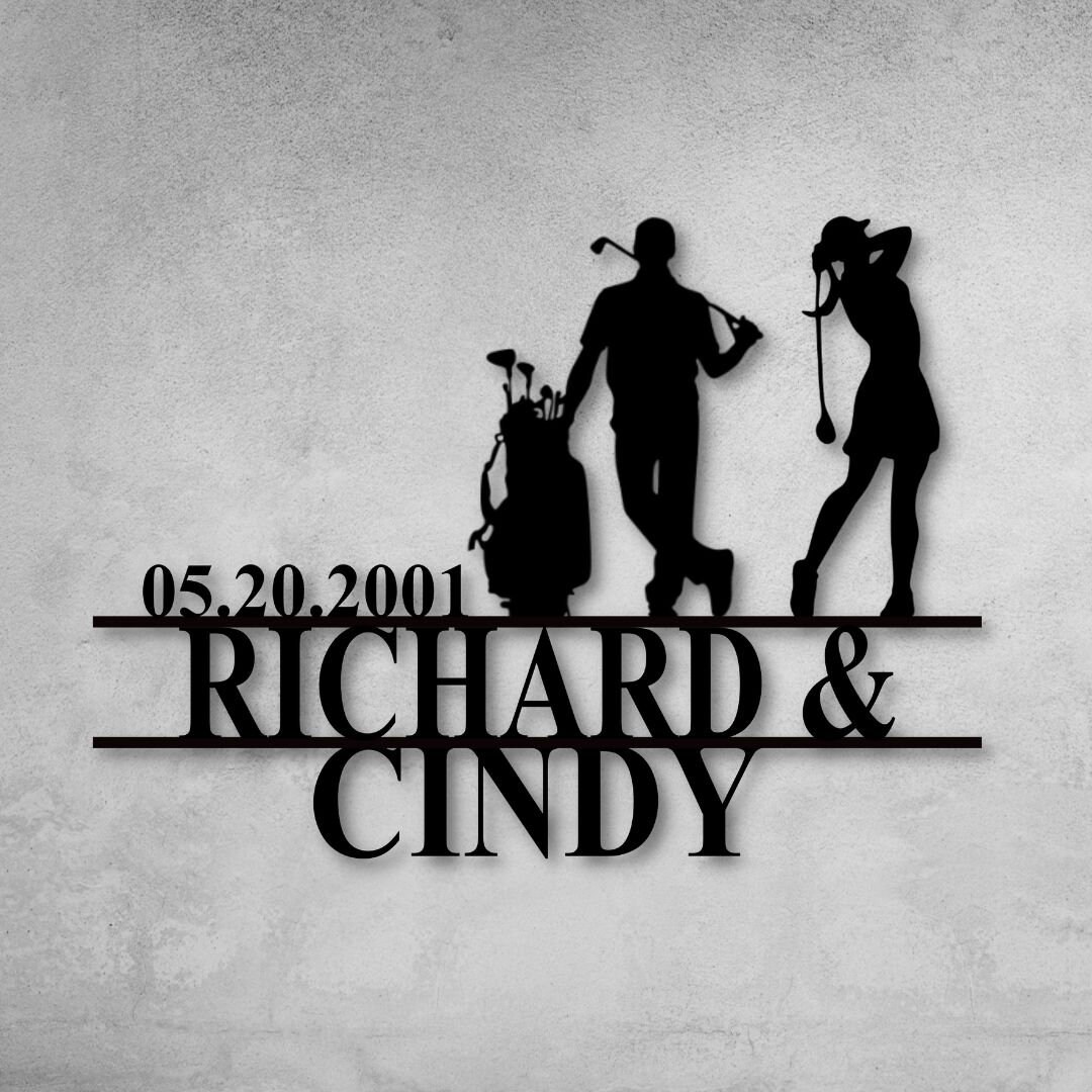 Custom Husband and Wife Golf Metal Sign, Gift for Golf Lovers, Couple ...