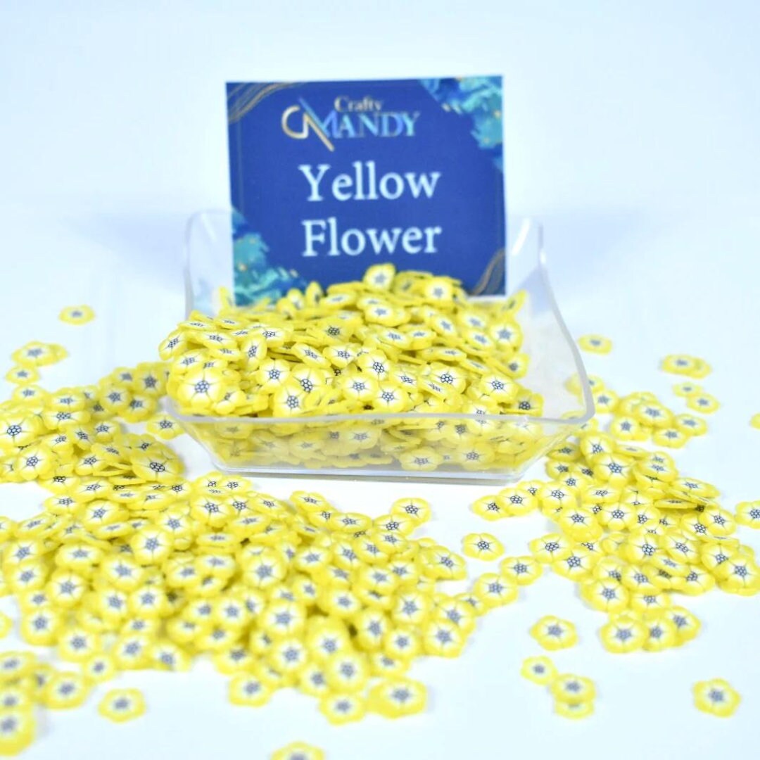 Yellow Flower Polymer Clay Glitter, glide, Solvent Resistant, 1oz by ...
