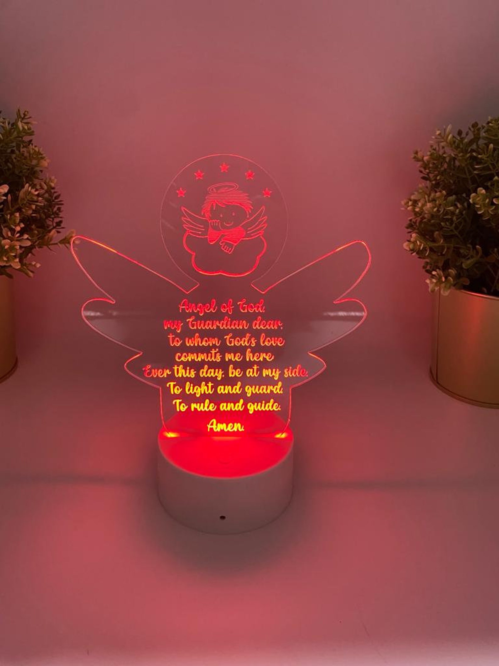 Angel De La Guarda, Acrylic Light, Light LED, Acrylic Lamp - Etsy