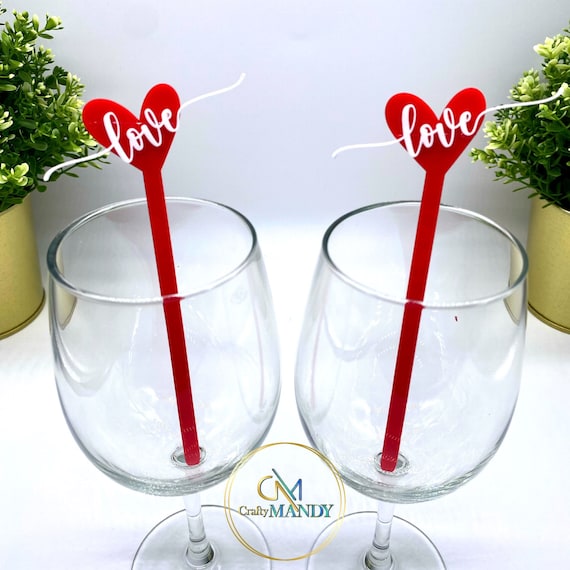 Acrylic Stirrers Drink Stirrers Valentine's Drink Stir - Etsy