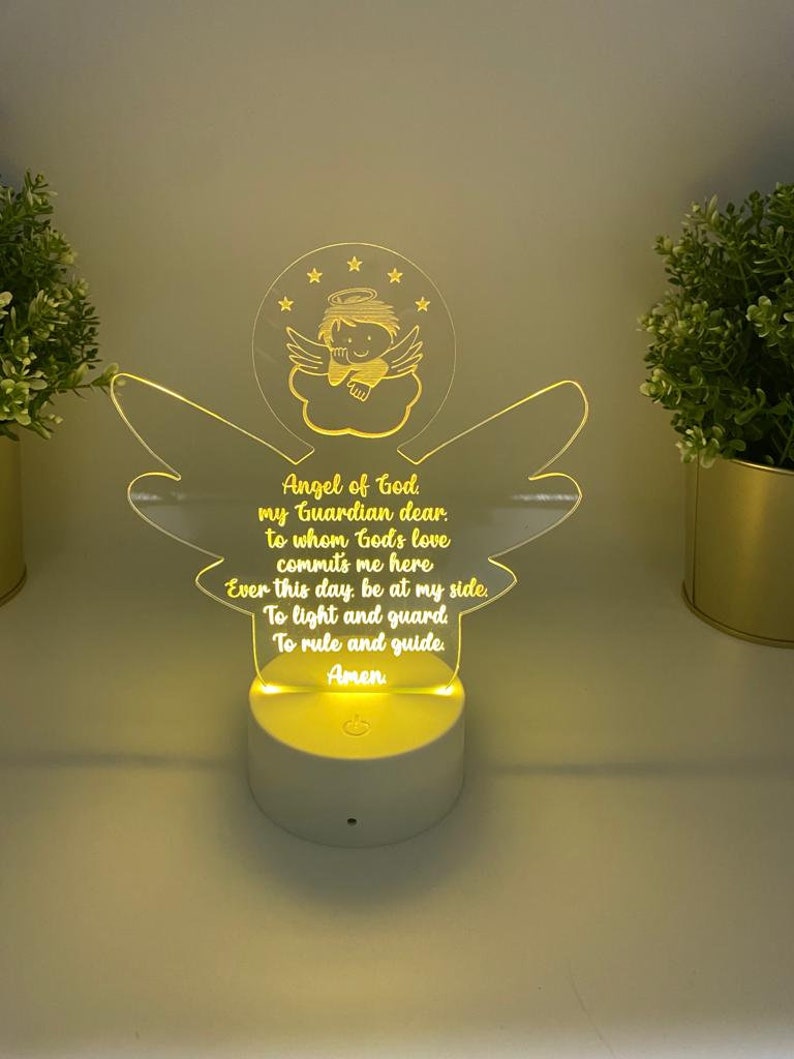 Angel De La Guarda, Acrylic Light, Light LED, Acrylic Lamp - Etsy