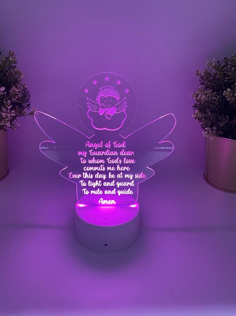 Angel De La Guarda, Acrylic Light, Light LED, Acrylic Lamp - Etsy