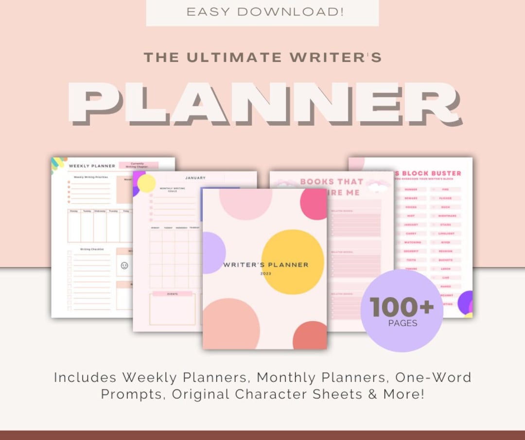 Writer's Planner | Digital or Printable Writing Workbook | Word Count ...