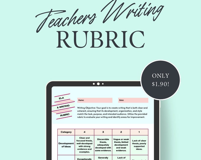 Writing Rubric for Grades 6+: Teacher & Student Assessment (PDF) - Etsy
