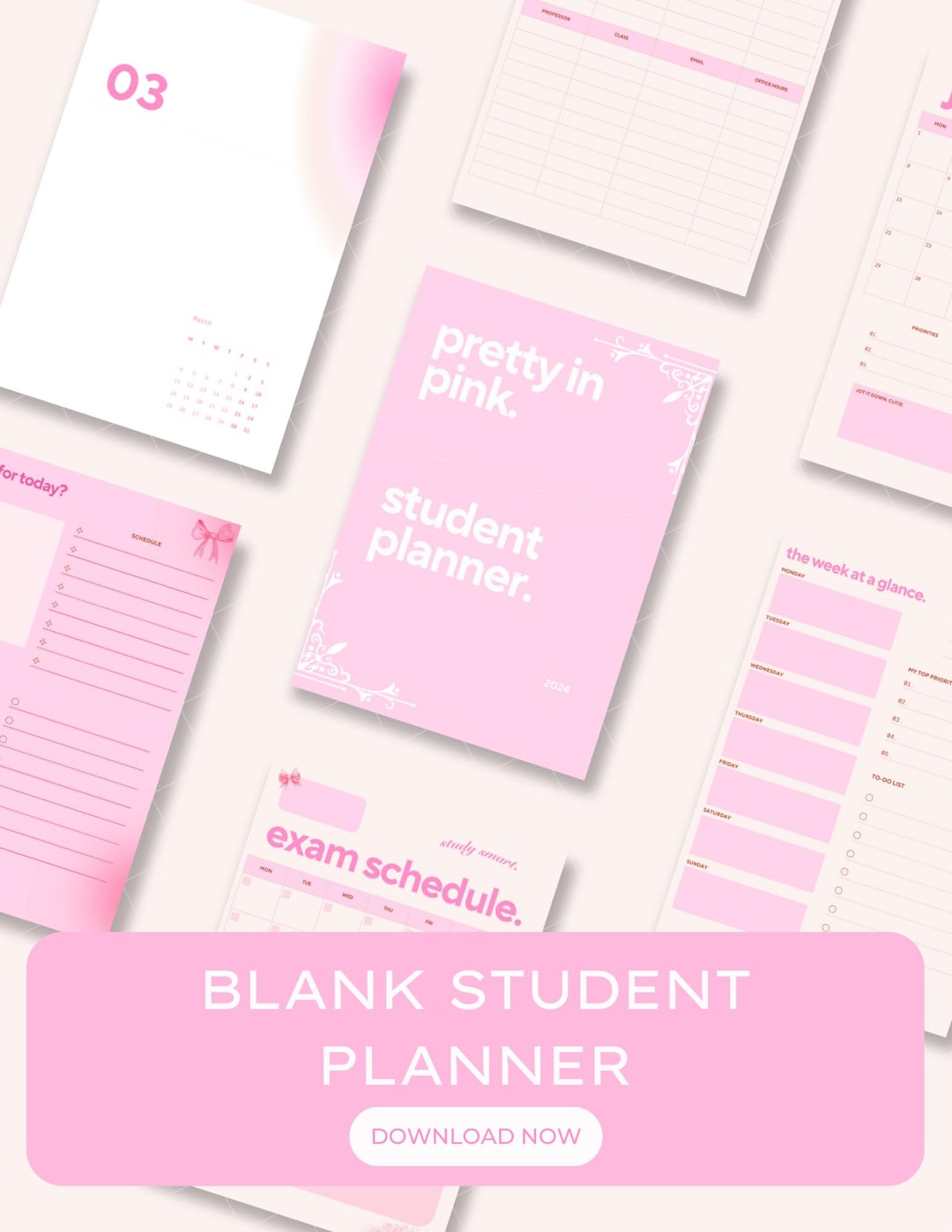 Pink Student Planner for Highschool & Post- Secondary Students - ADHD ...