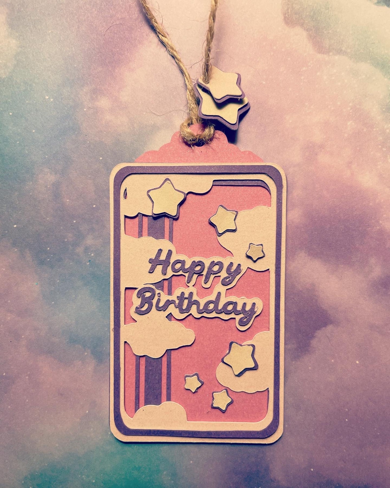 Happy Birthday Hang Tag SVG File | Etsy