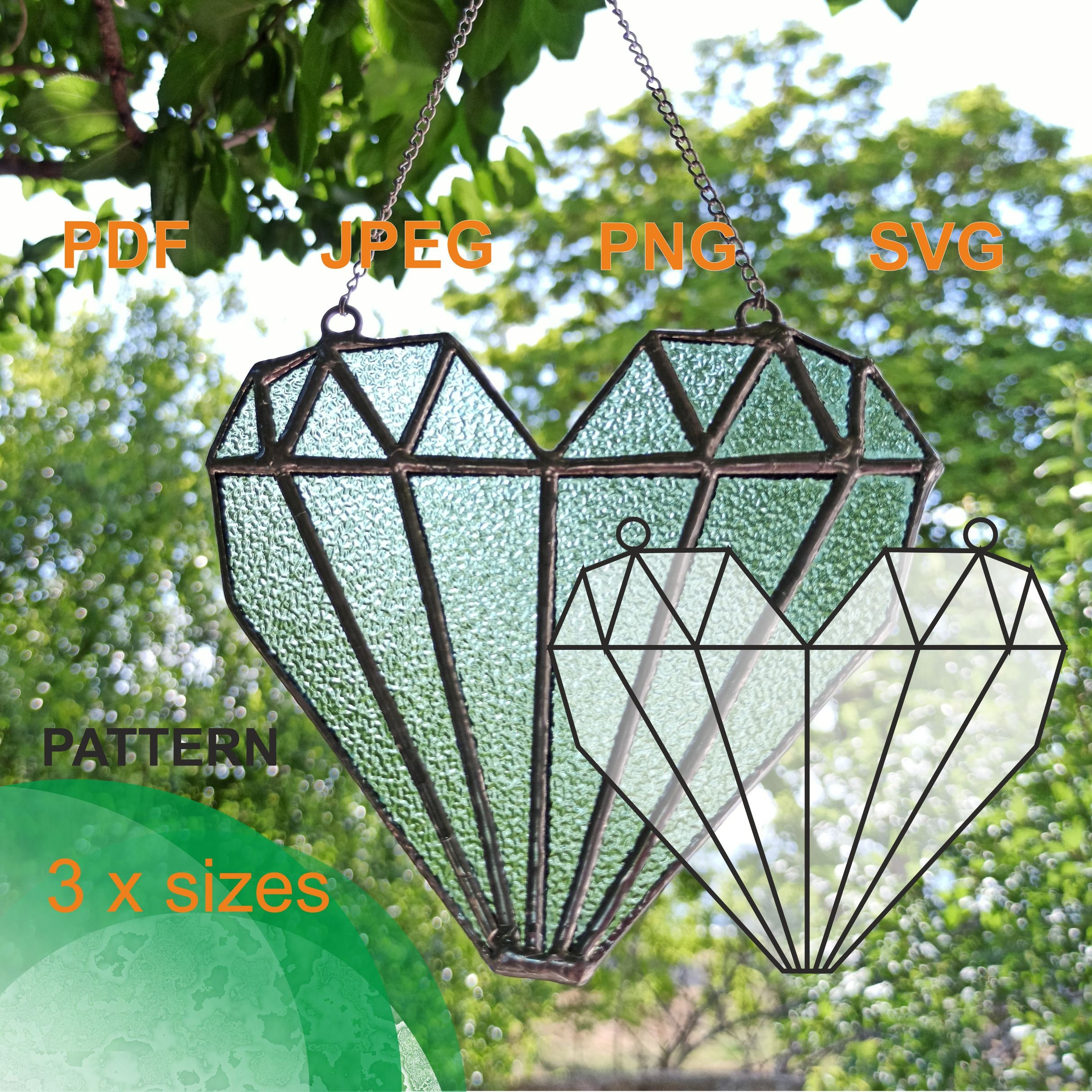 Geometric Heart Stained Glass Pattern, Stained Glass Geometric Pattern ...