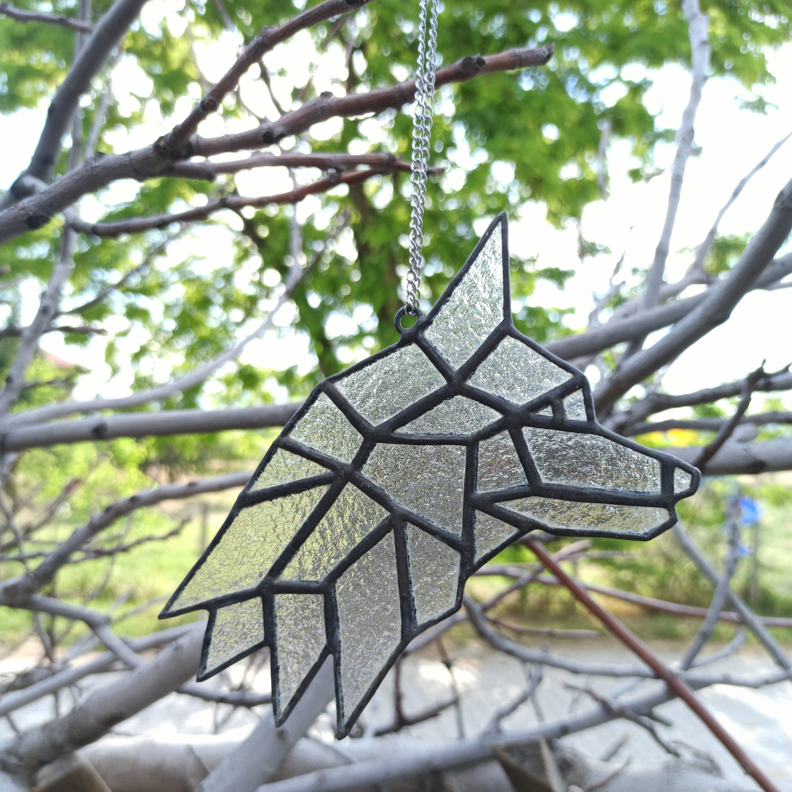 Stained Glass Wolf Pattern, Stained Glass Geometric Animal Patterns ...