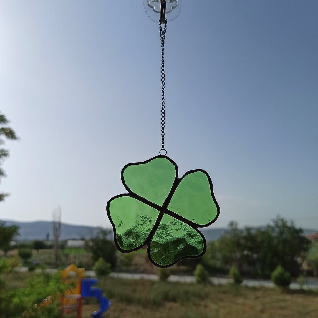 Four Leaf Clover Stained Glass Window Hangings Suncatcher - Etsy