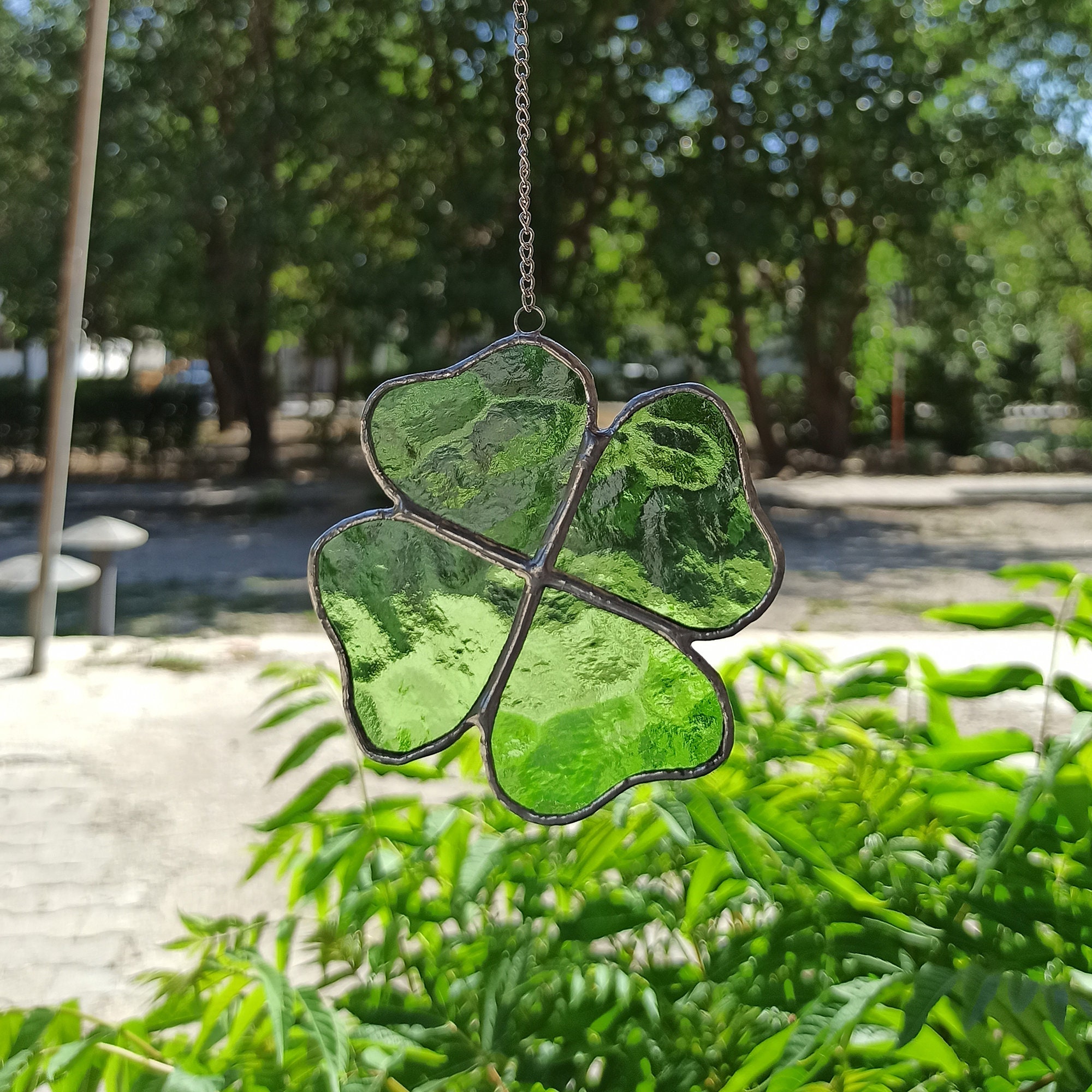 Four Leaf Clover Stained Glass Window Hangings Suncatcher - Etsy