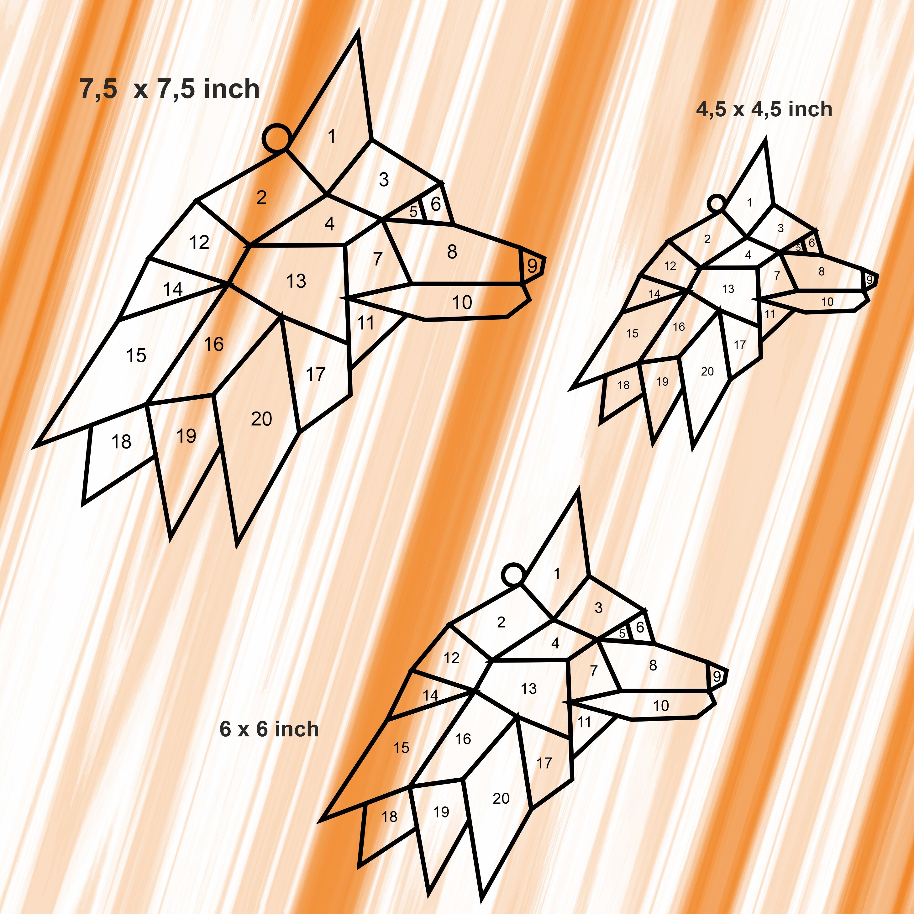 Stained Glass Wolf Pattern, Stained Glass Geometric Animal Patterns ...