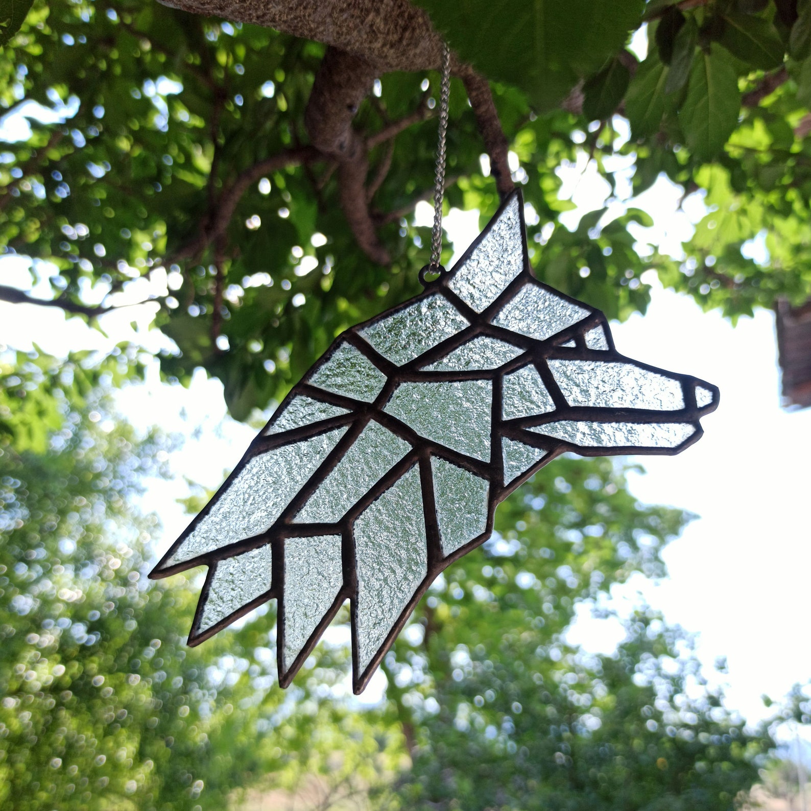 Stained Glass Wolf Pattern, Stained Glass Geometric Animal Patterns ...